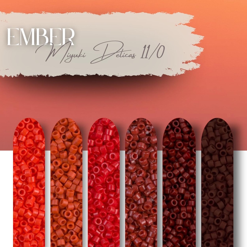 Chroma: Ember - Miyuki Bead Set in Reds– Delica 11/0 Set| Beads for ...