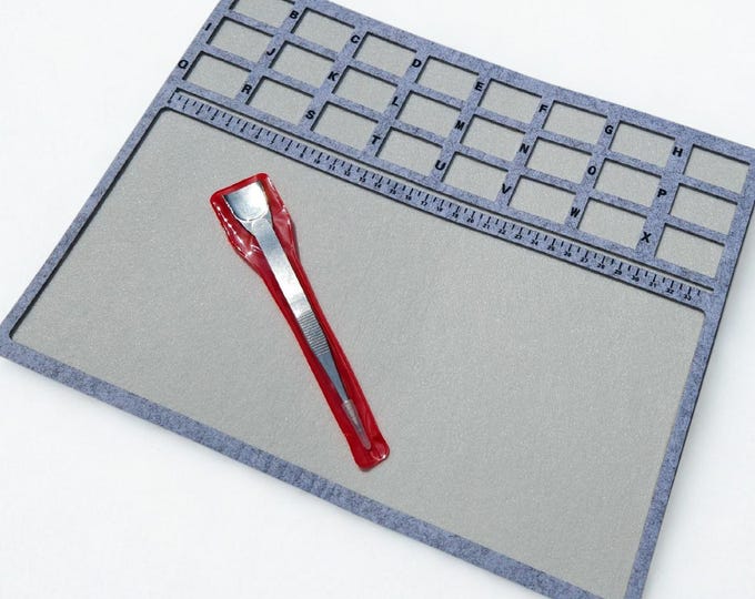 Beading Mat With Alphabet Grid & Tweezers, 11x14 Non-slip Jewelry ...