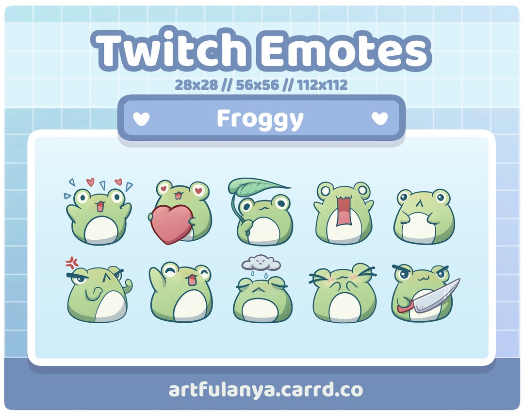 Frog Emotes | 10 Cute Froggy Emotes for Your Twitch Stream or Discord ...
