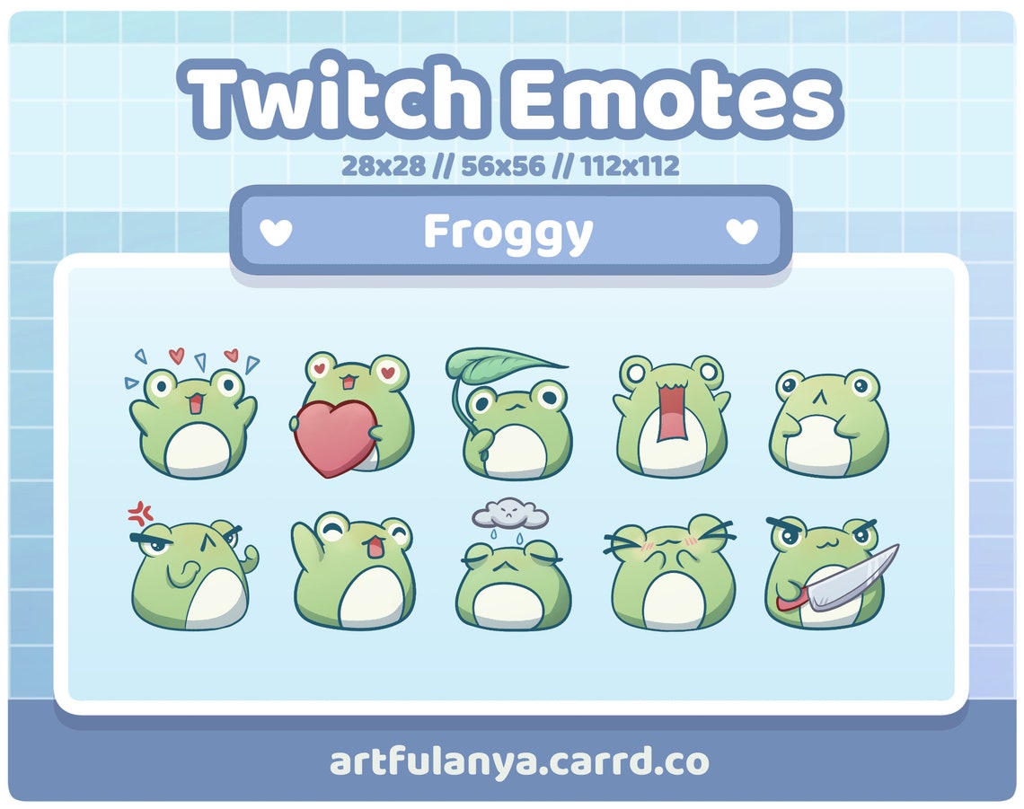 Frog Emotes | 10 Cute Froggy Emotes for Your Twitch Stream or Discord ...