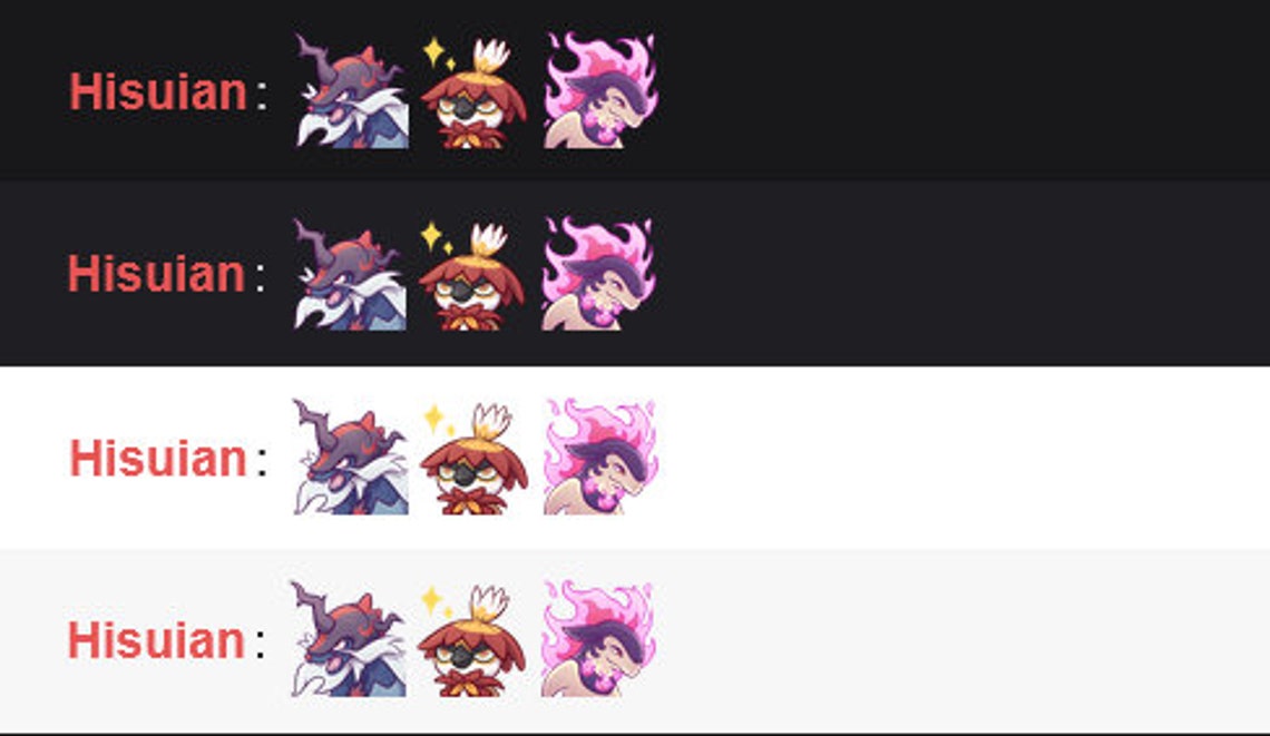 Hisuain Starter Emotes | 3 Pokemon Emotes for Your Twitch Stream or ...