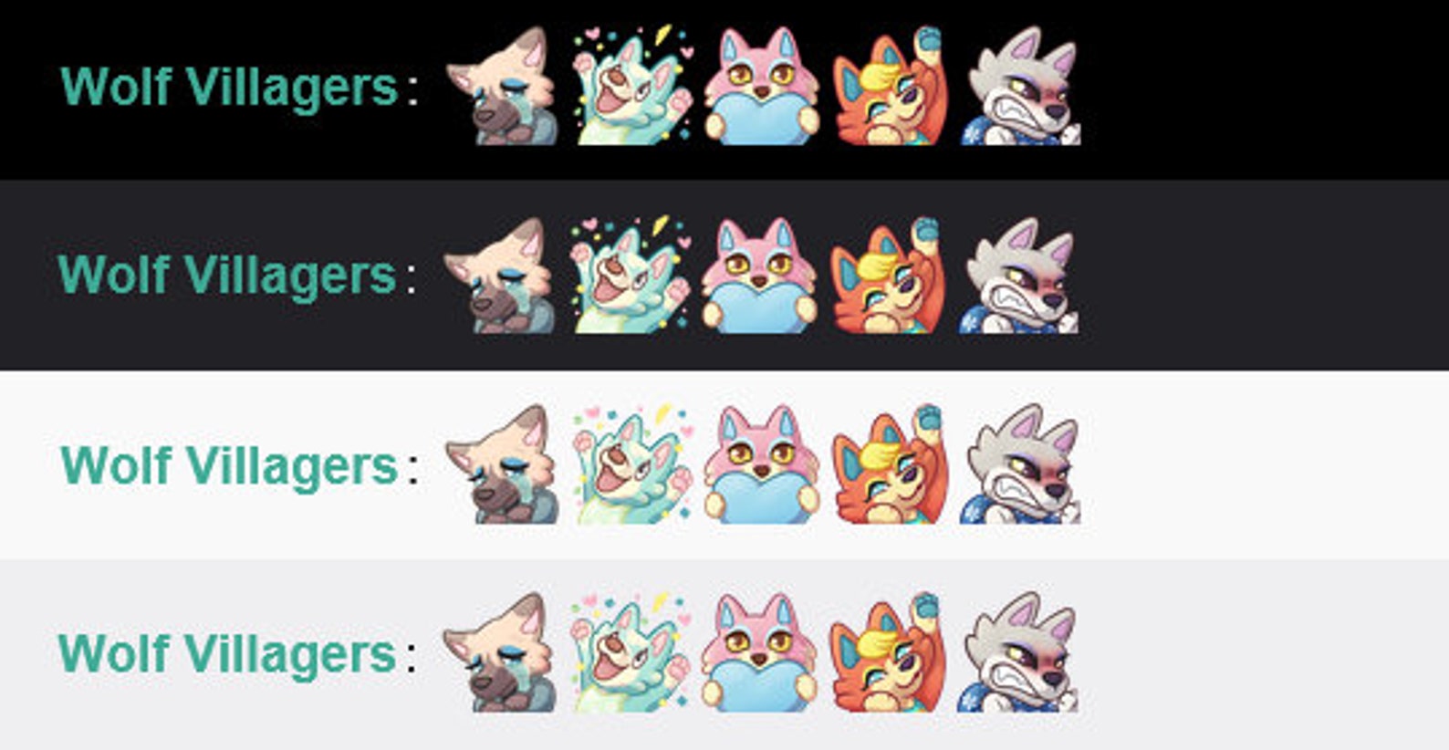 ACNH Wolf Villager Emotes 5 Animal Corssing Neighbor Emotes for Your ...