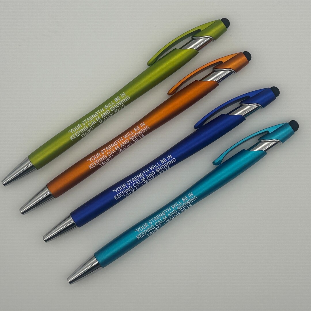 Set of 12 Bright and Cheerful Stylus Pens With Scripture Reminder to ...