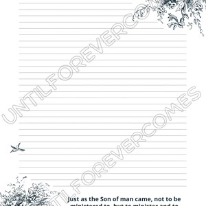 DIGITAL Matthew 20:28 JW Printable Letter Writing Stationery for ...