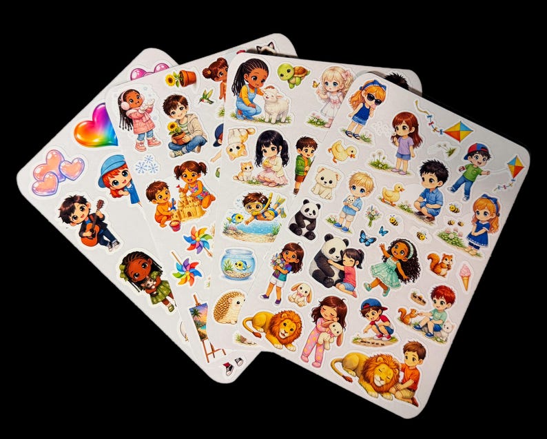 Quiet Time Sticker Sheet for Children Fun, Cheerful and Bright! - Etsy