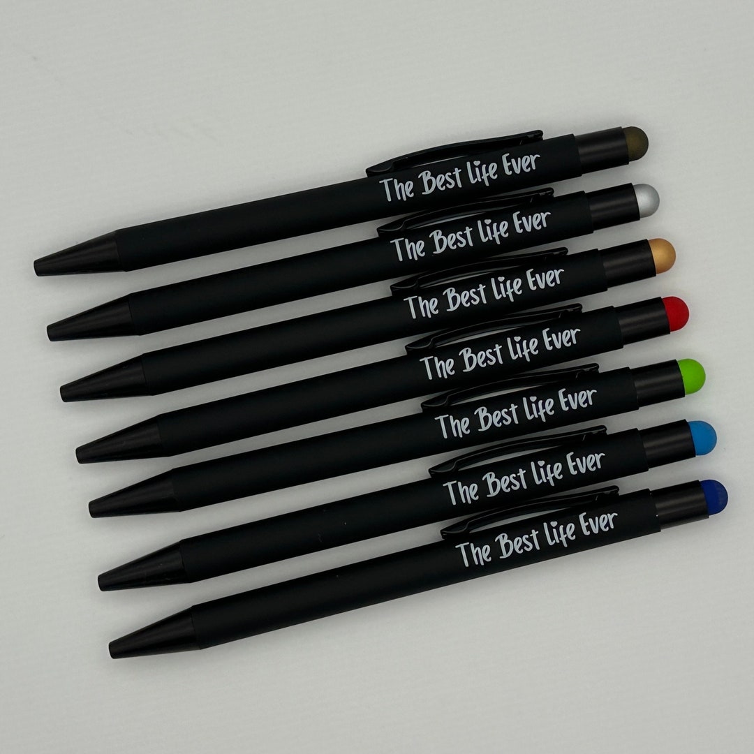 7 Pens in a Set: the Best Life Ever Metal Stylus Pen W/ Colored Stylus ...