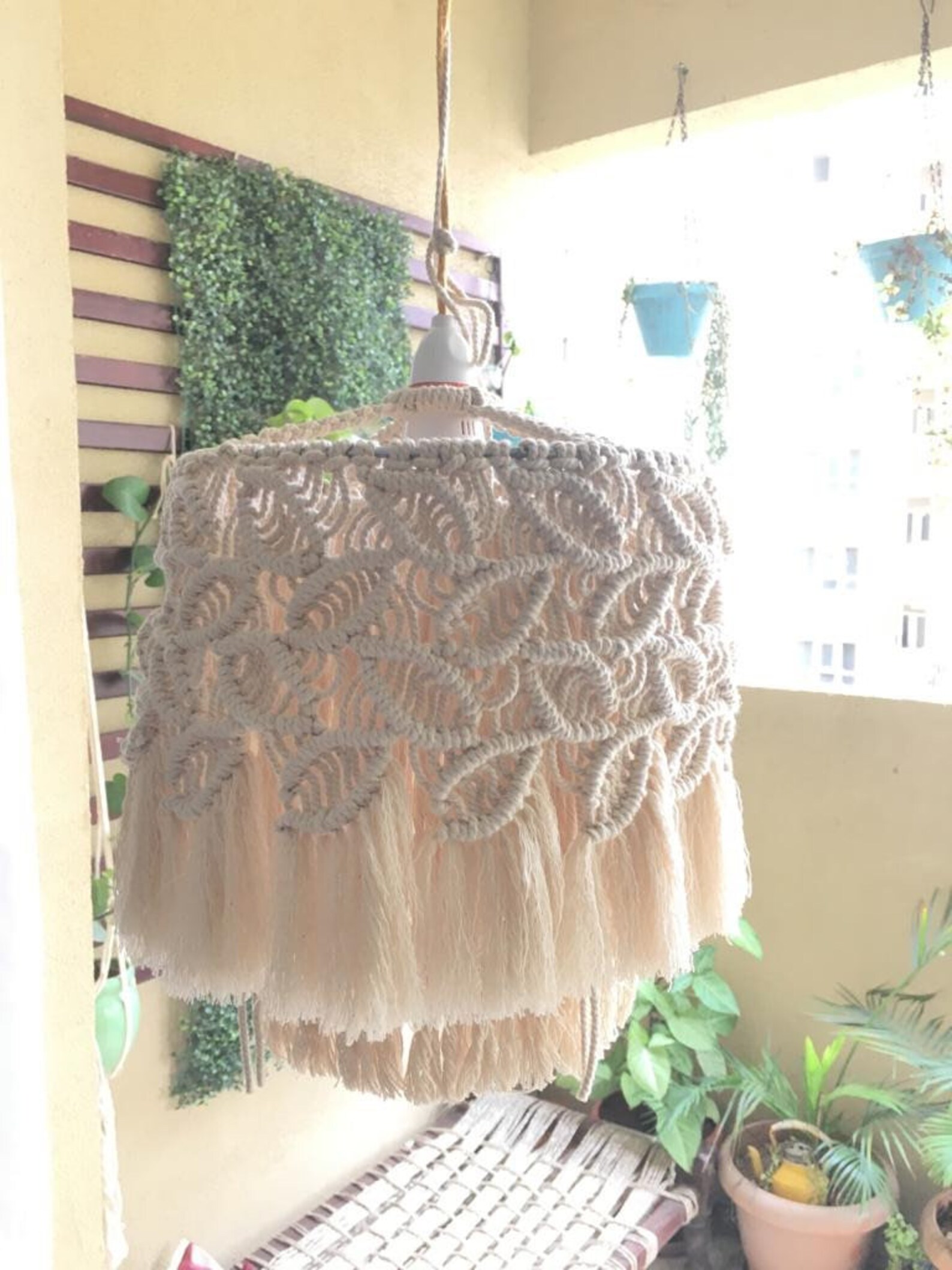 Macrame Chandelier Boho Chandelier Macrame Lamp Shade - Etsy