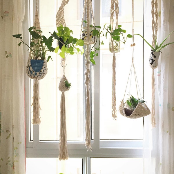 Macrame Plant Hanger Set - Etsy