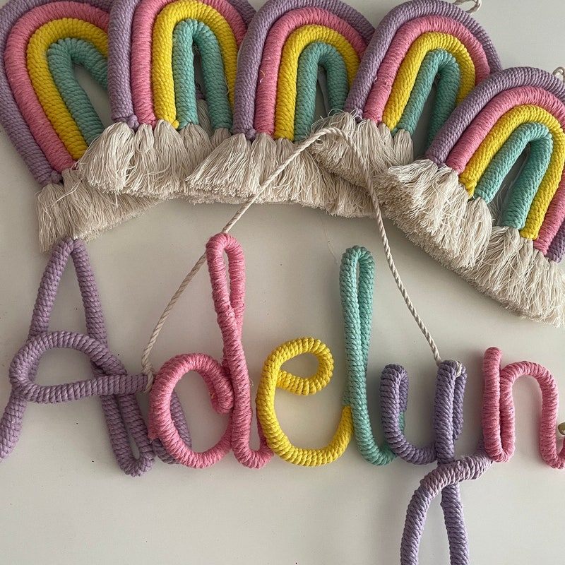 Rainbow Name Sign - Etsy