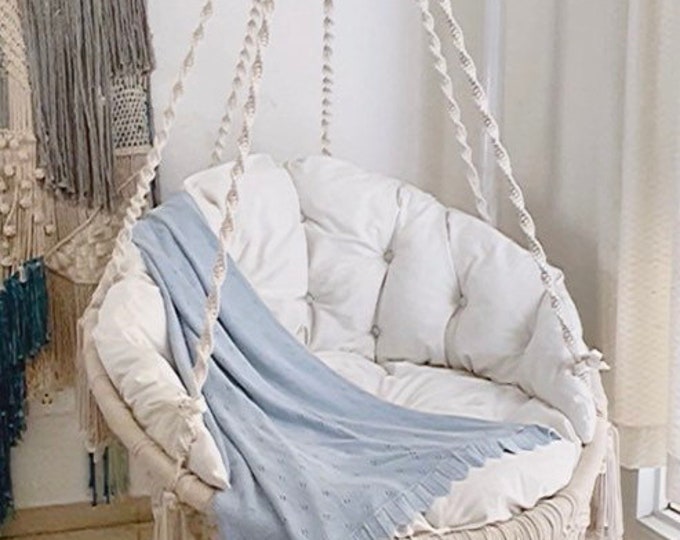 Macrame Hanging Chair, Rocking Chair, Bedroom Hanging Chair, Adult ...