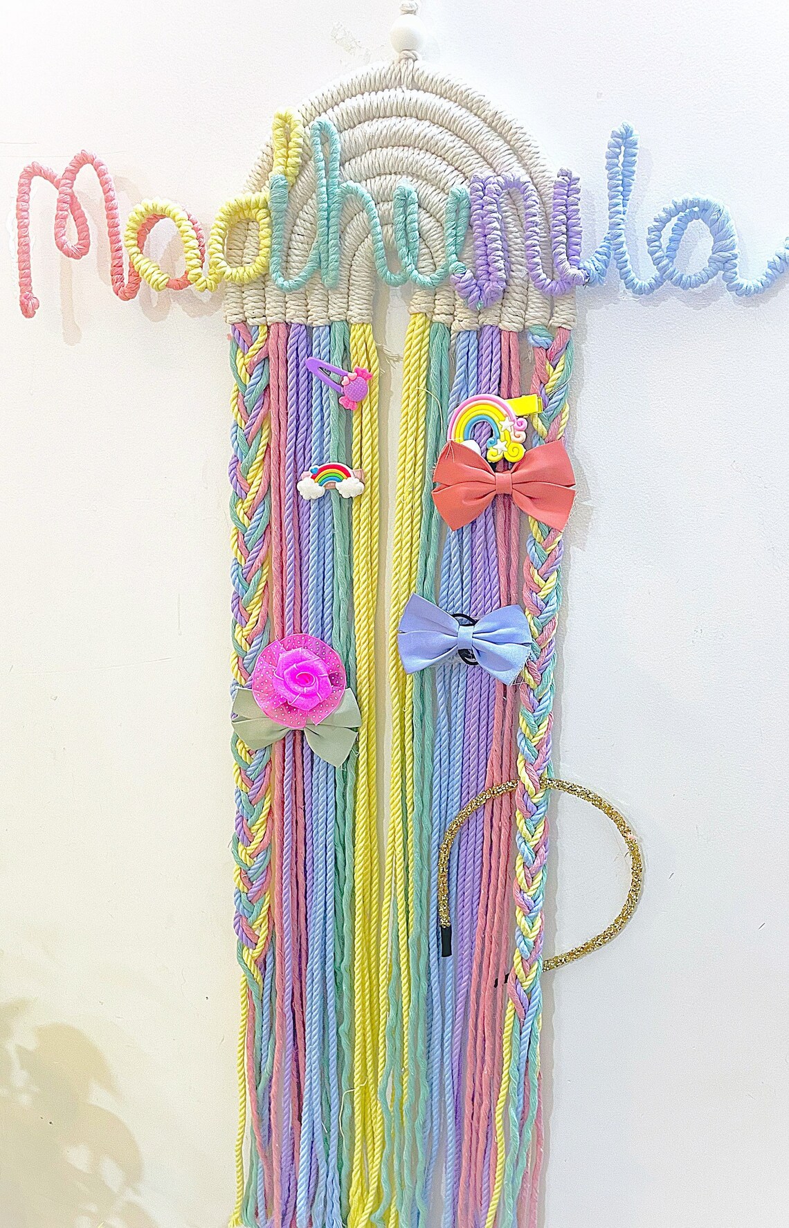 Personalised Hair Bow Hangerboho Bow Organiserbow Holder for - Etsy