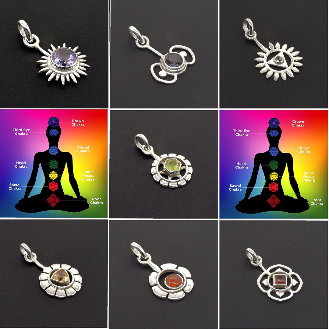 Healing Power Seven Chakras Pendant 925 Sterling Silver 7 Chakras ...