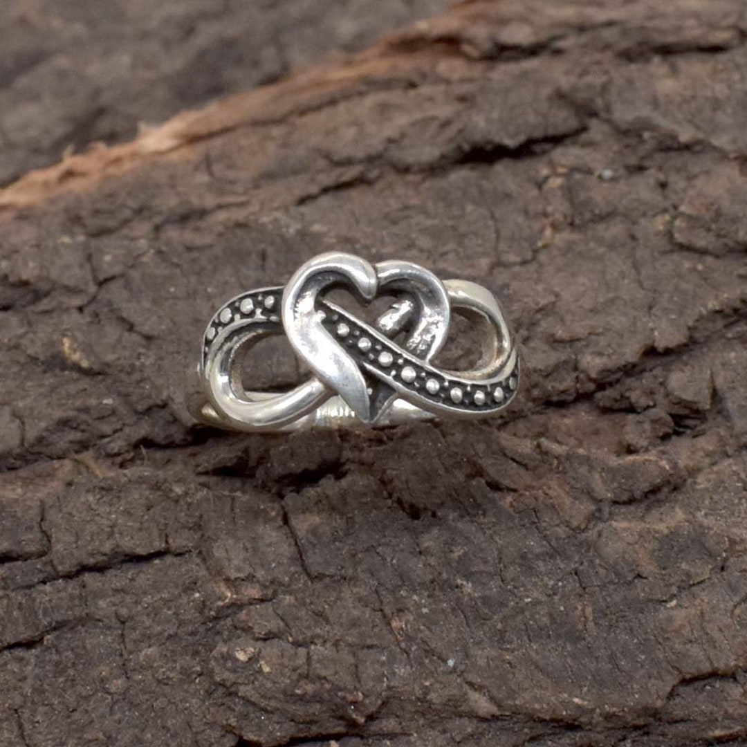 Infinity Heart Ring, Symbol Ring, Solid 925 Sterling Silver Ring ...