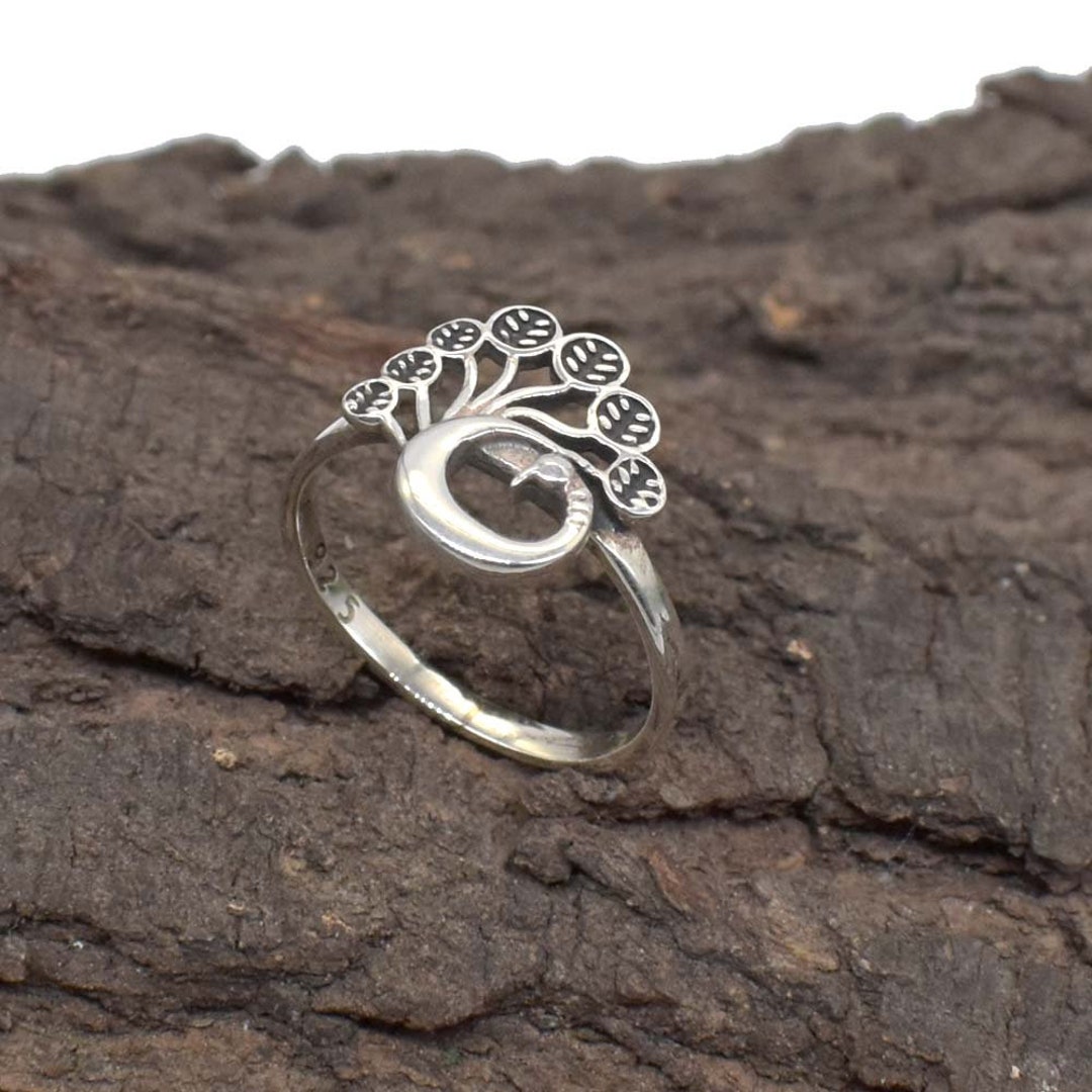 925 Sterling Silver Peacock Ring, Dancing Peacock Ring, Bird Lover Gift Ring, Bird Ring ...