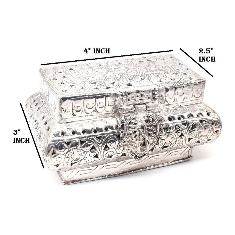 Vintage Style Silver Box Paan Daan Stash Box Antique Silver Indian ...