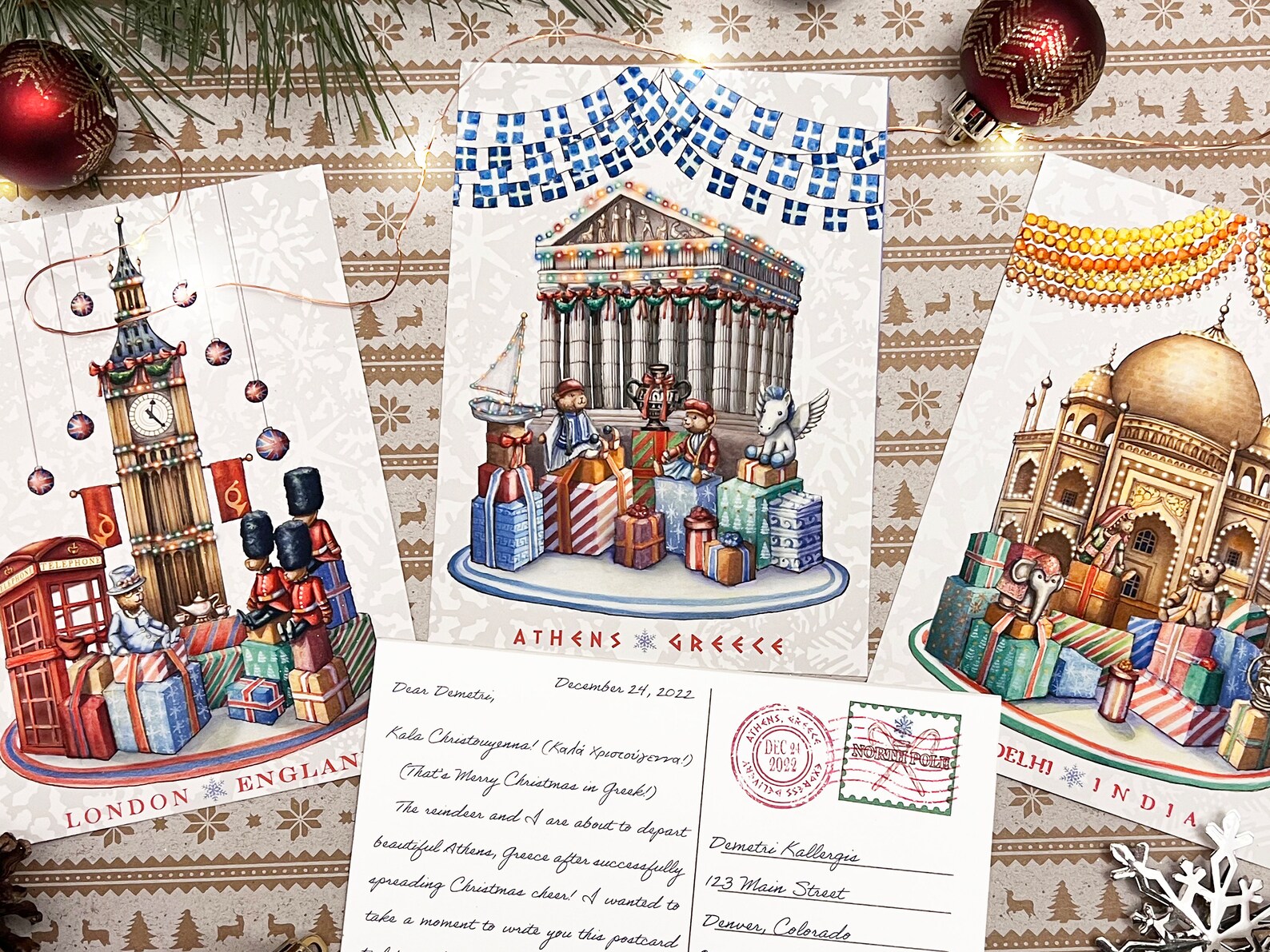 Personalized Letter and Christmas Eve Postcard From Santa - Etsy