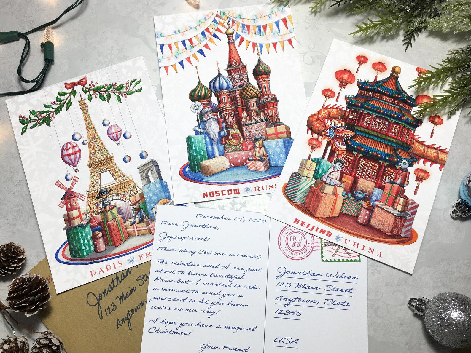 Personalized Letter and Christmas Eve Postcard From Santa | Etsy