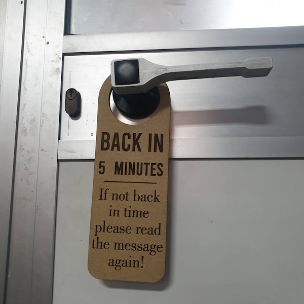 Back in Minutes Sign - Etsy UK