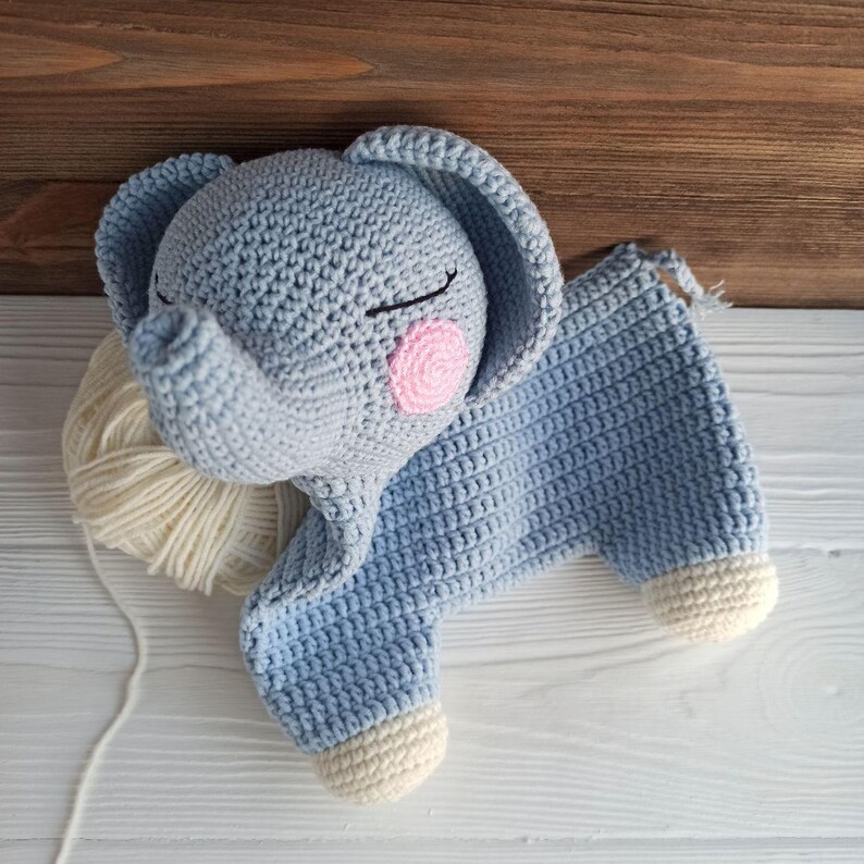 Crochet Elephant Baby Lovey Amigurumi Pattern PDF Sleeping | Etsy