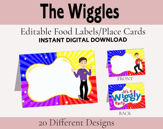 Wiggles Themed Party Food Labels - Etsy Canada