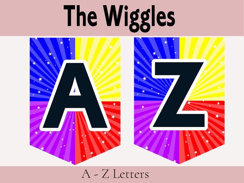 Wiggles Birthday Bunting Banner Flags - Etsy