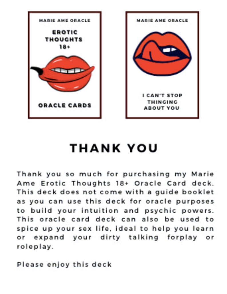 18 Explicit Sexual Sex Talk Digital Oracle Deck Printable Etsy