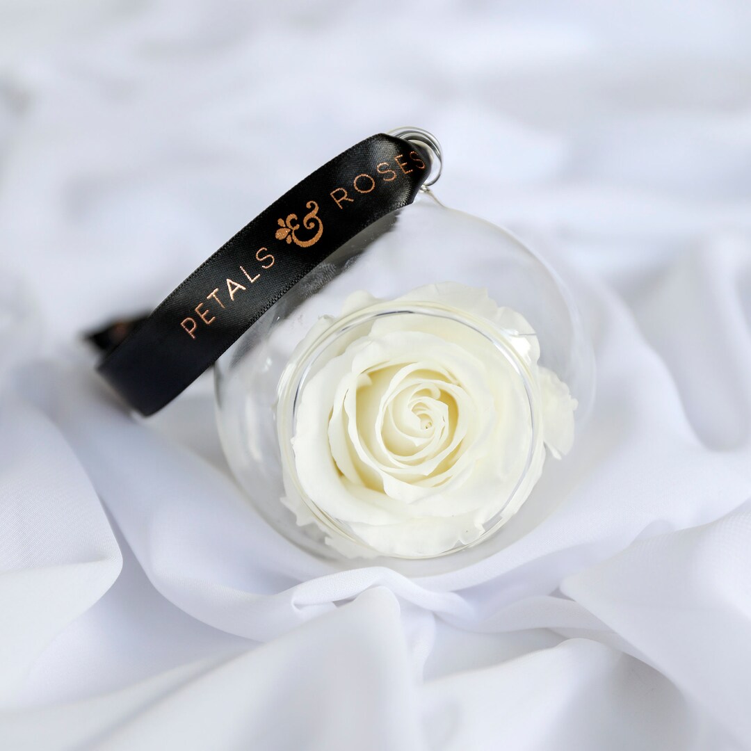 White Timeless Rose Bauble | Forever Rose | Infinity Rose | Luxury Rose ...
