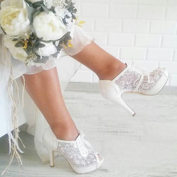 Lace Wedding Heels - Etsy