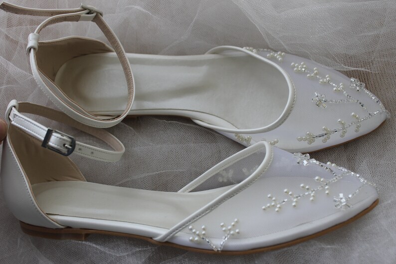 Flat Pearl-stone Embellished Flats Flat Shoes Flat - Etsy