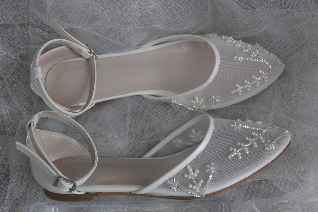 Flat , Pearl-stone Embellished Flats , Flat Shoes , Flat Wedding Shoes ...
