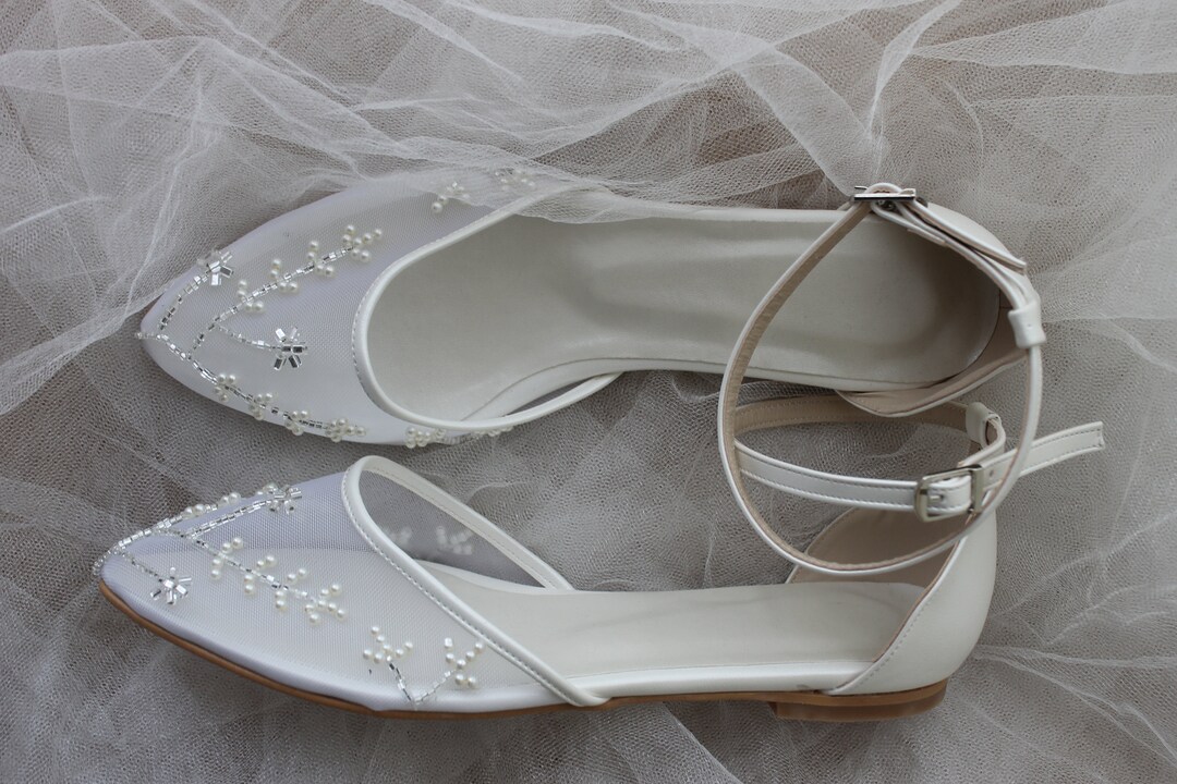 Flat Pearl-stone Embellished Flats Flat Shoes Flat - Etsy