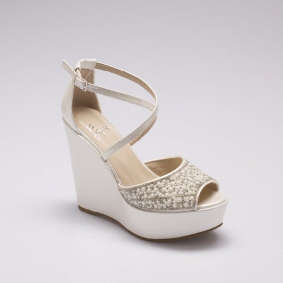 Wedding Shoe for Bride Wedge Bride Shoe for wedding | Etsy