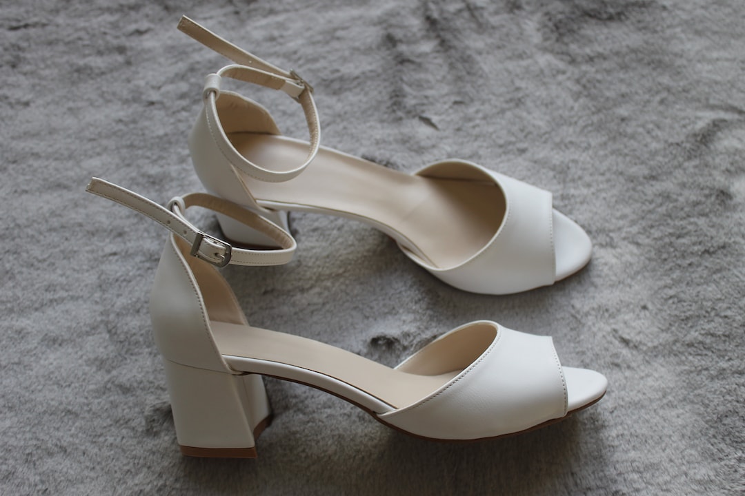 Ankle Strap Bridal Shoe, Block Heel , Wedding Low Heel , Bridal Heels ...
