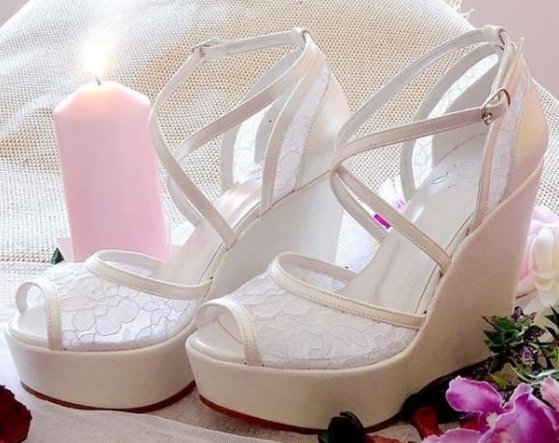 Wedges Cris Cros Wedges Ivory Wedge White Wedge Bridal | Etsy