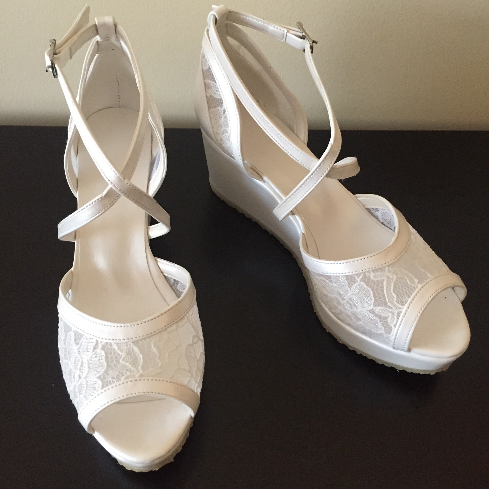 Wedges Cris Cros Wedges Ivory Wedge White Wedge Bridal | Etsy