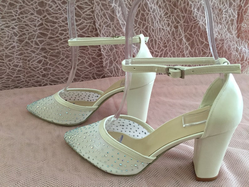 Stone Embellished Ivory Lace Wedding Shoes Bridal - Etsy