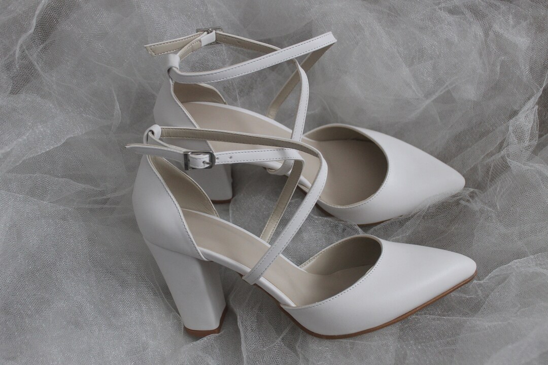 Criss Cross Shoe , Blcok Heel Shoe , Wedding Shoe , Bridal Shoe - Etsy