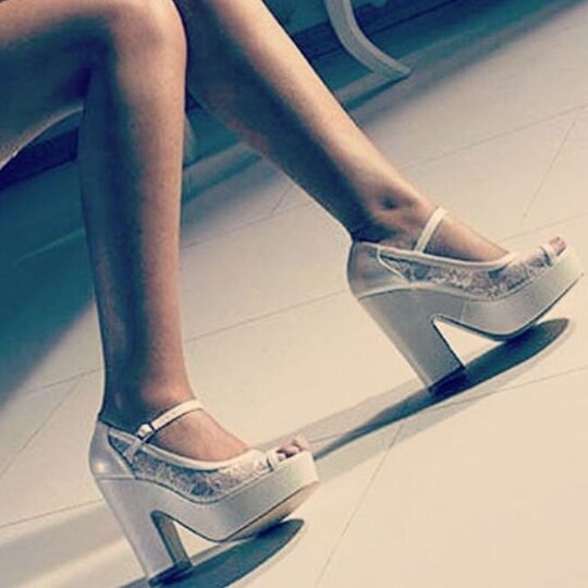 Platform Wedding Shoes for Bride Medium Heel wedding Shoe for | Etsy