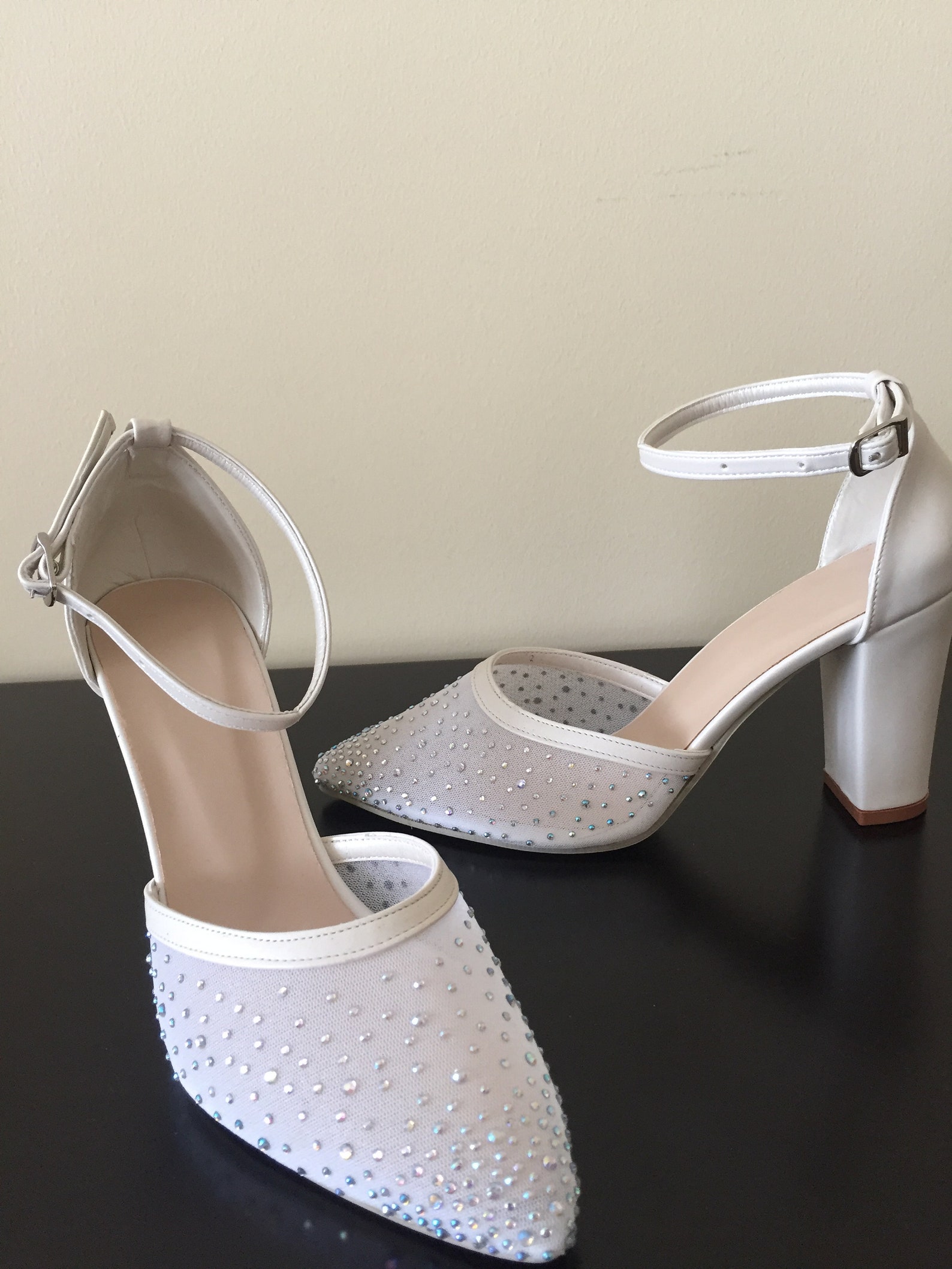 Stone Embellished , Ivory , Lace - Wedding Shoes , Bridal Shoes - Etsy