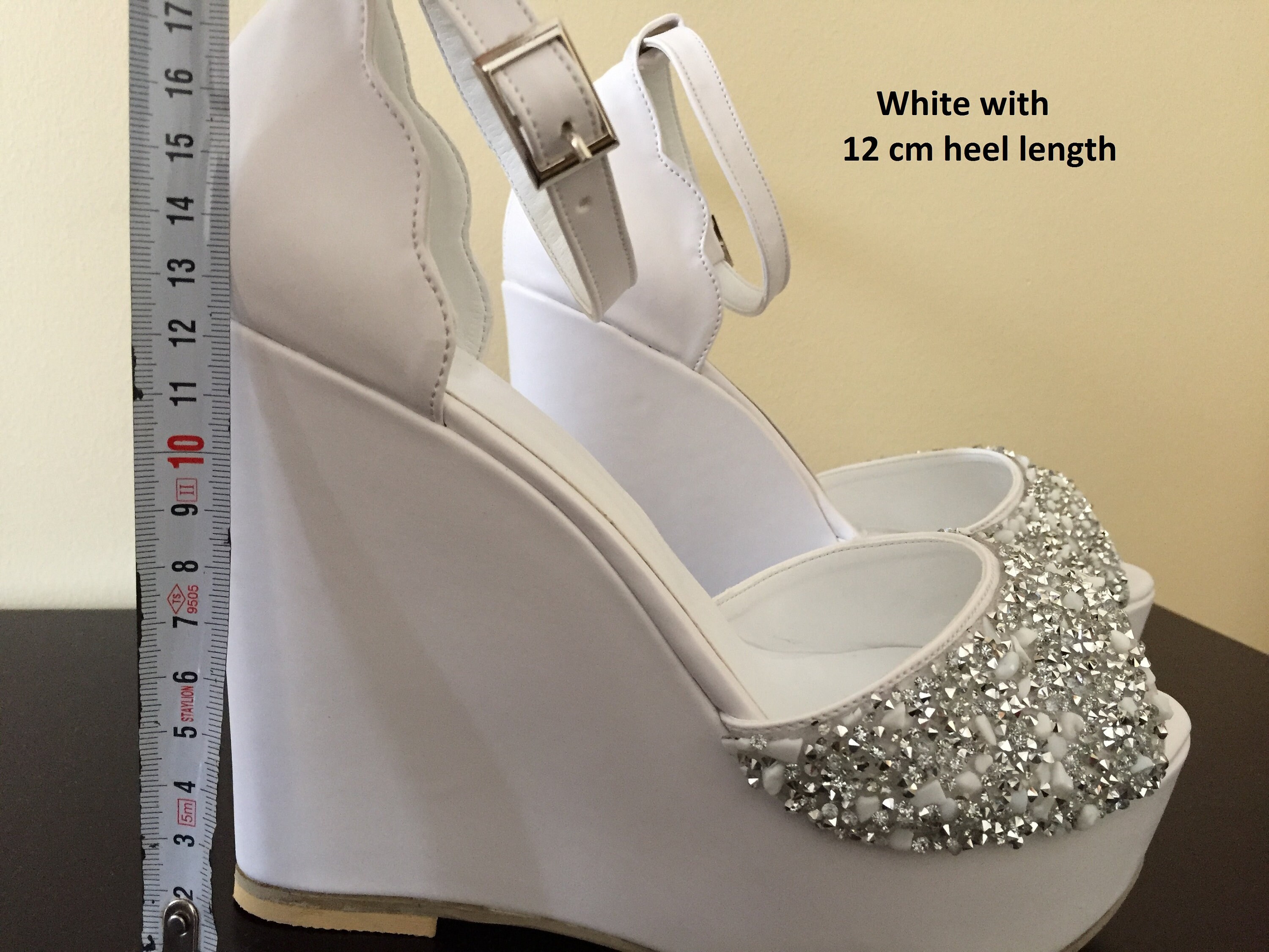 Stone Embellished Wedge Wedge for Brides Wedding Shoes - Etsy
