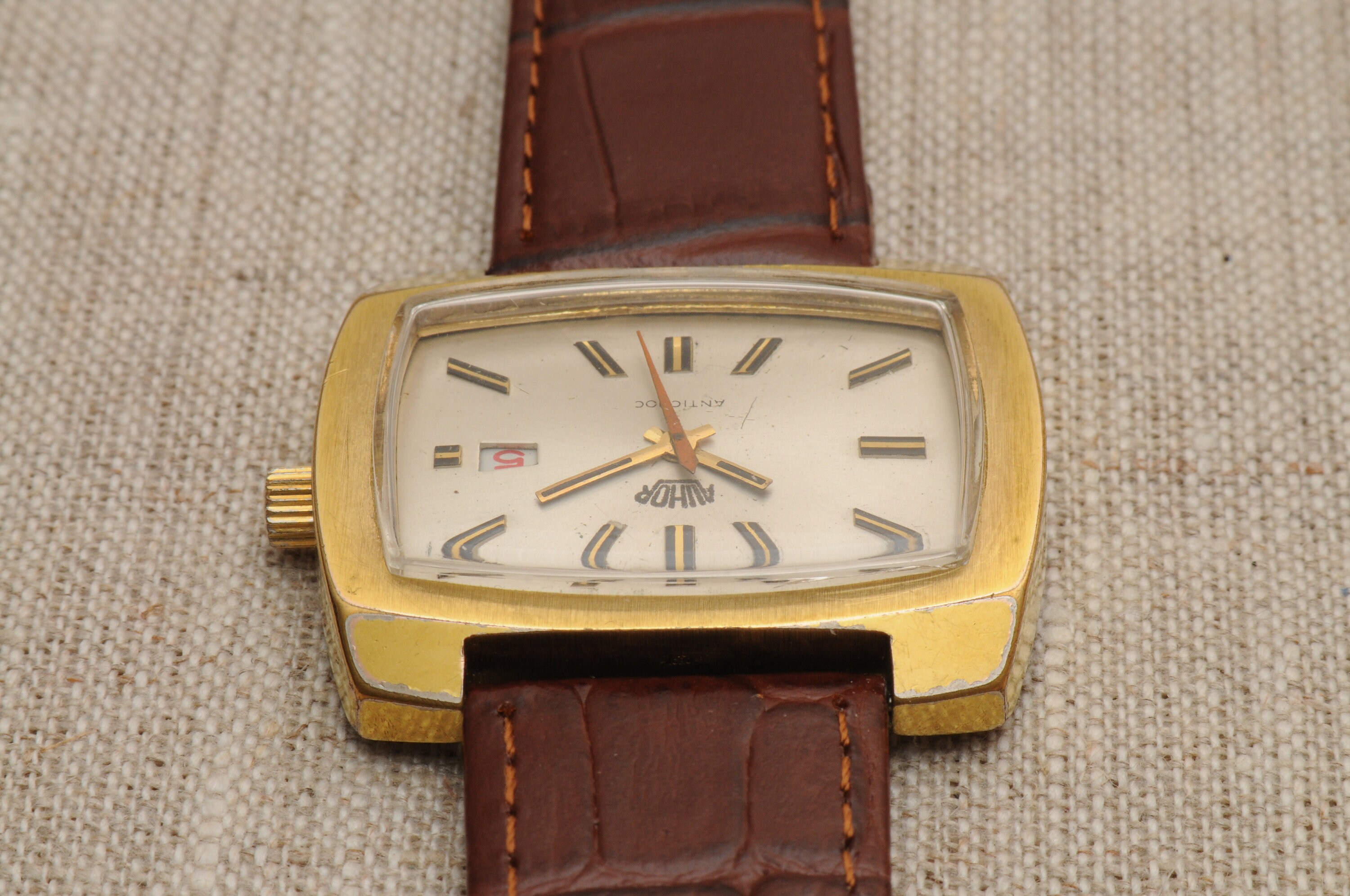 Serviced Vintage Rectangular Gold-plated Mechanical Wristwatch | Etsy