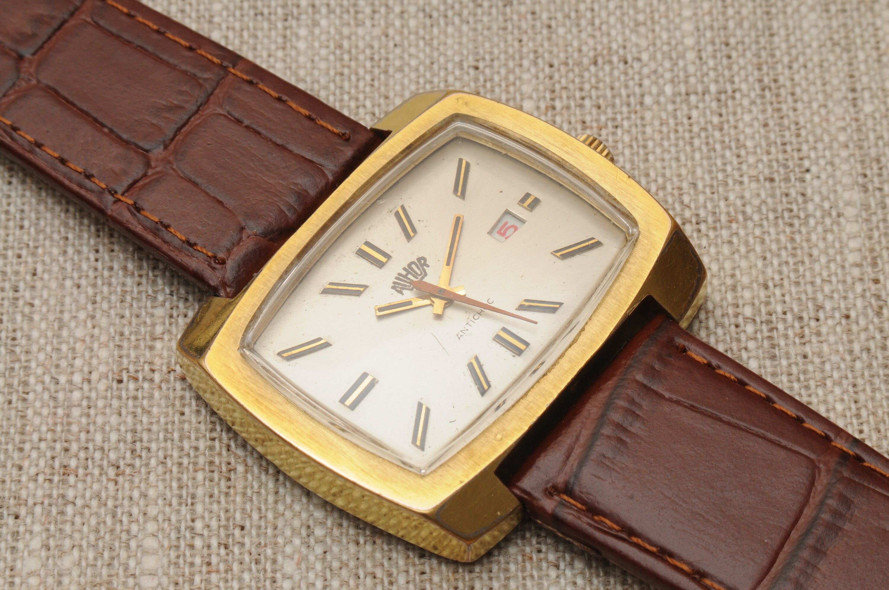 Serviced Vintage Rectangular Gold-plated Mechanical Wristwatch | Etsy