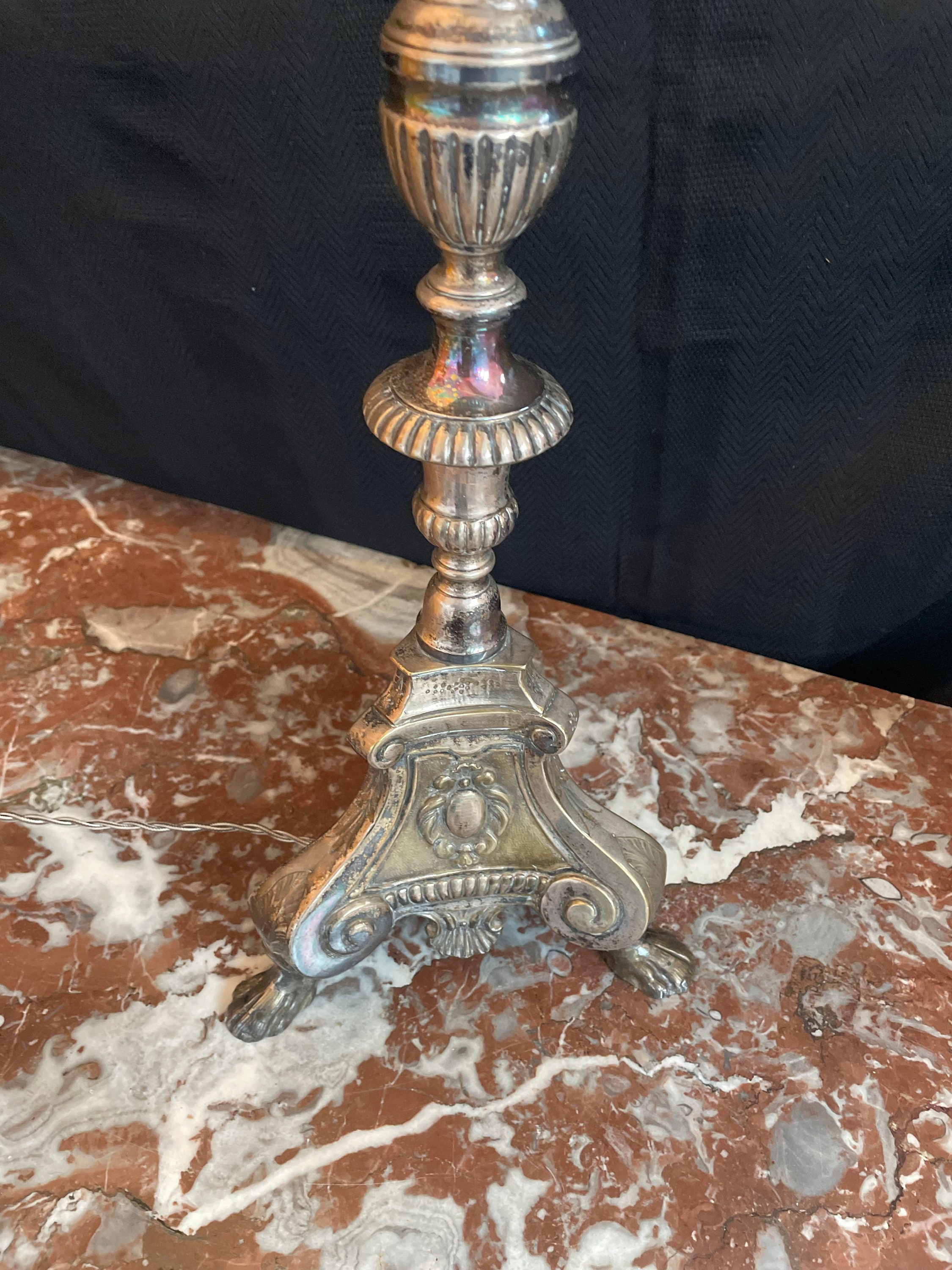 Antique pique-cierge métal argenté pieds pieds tripode - Etsy Canada