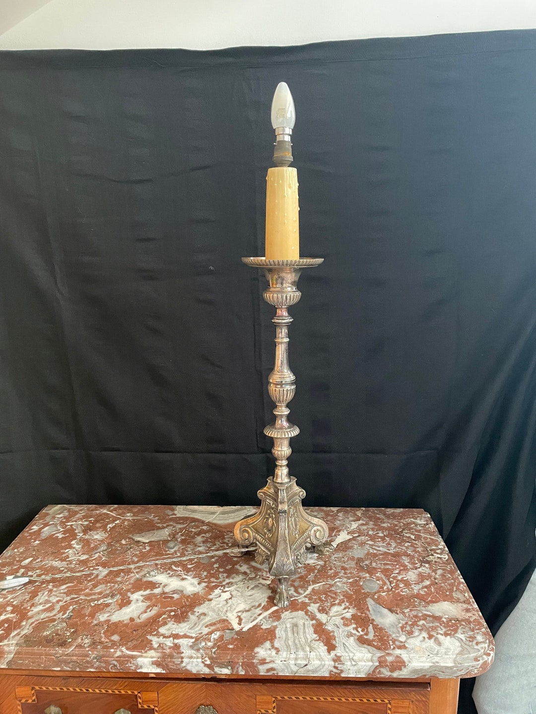 Antique pique-cierge métal argenté pieds pieds tripode - Etsy Canada