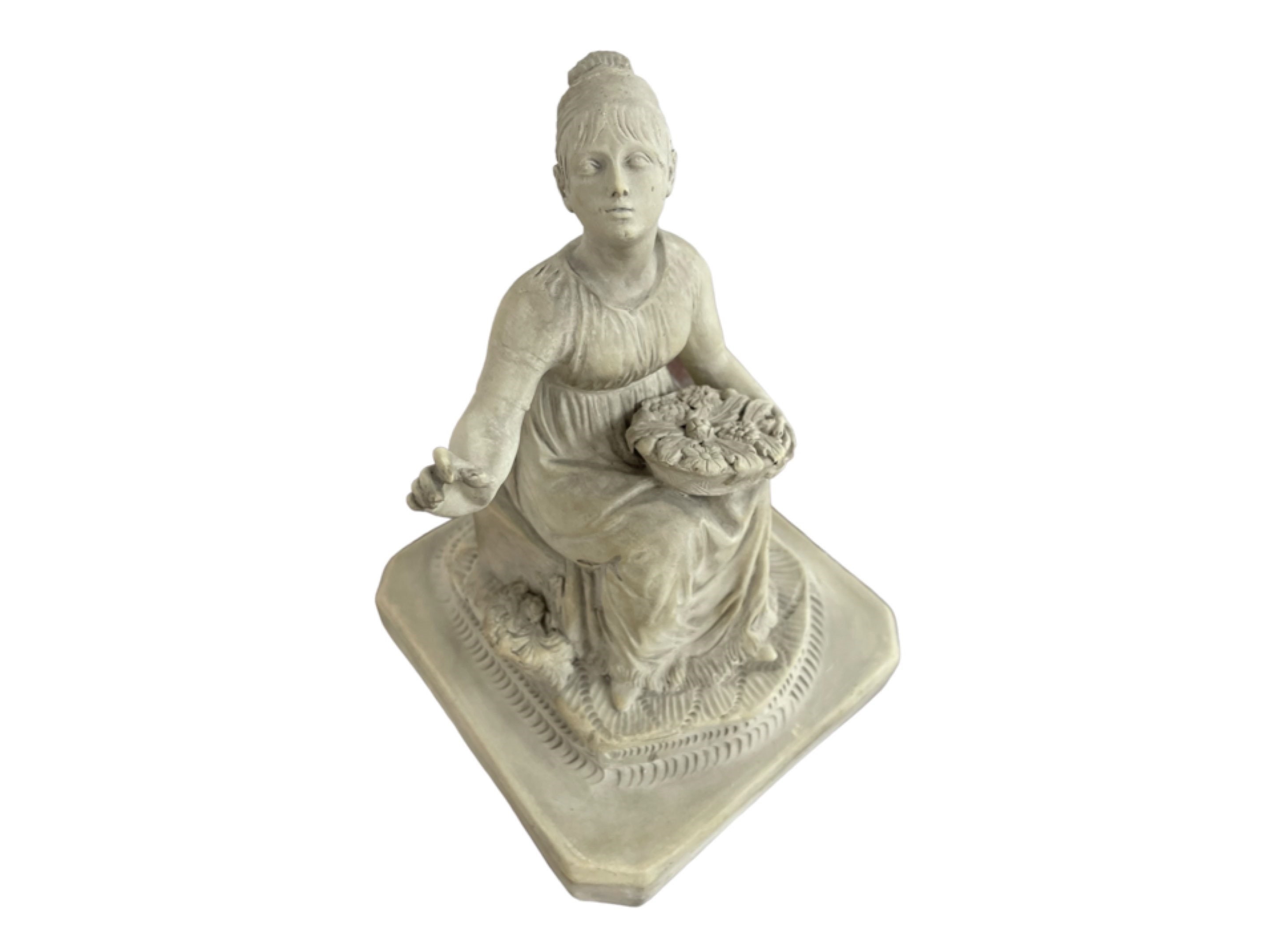 Lorraine Clay Sculpture – Young Woman With a Basket – 18th Century ...
