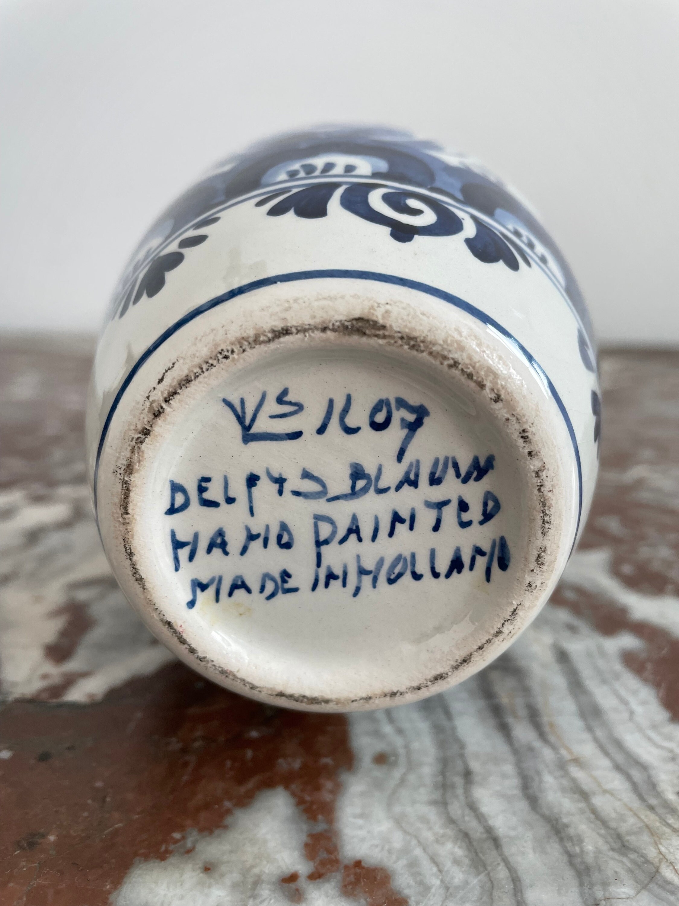 Vintage Ovoid Vase Delft Delft Blue Bouquet Signed - Etsy