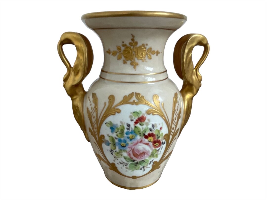 Antique, Baluster Vase, Paris Porcelain, Flower Cartridge, Gold ...