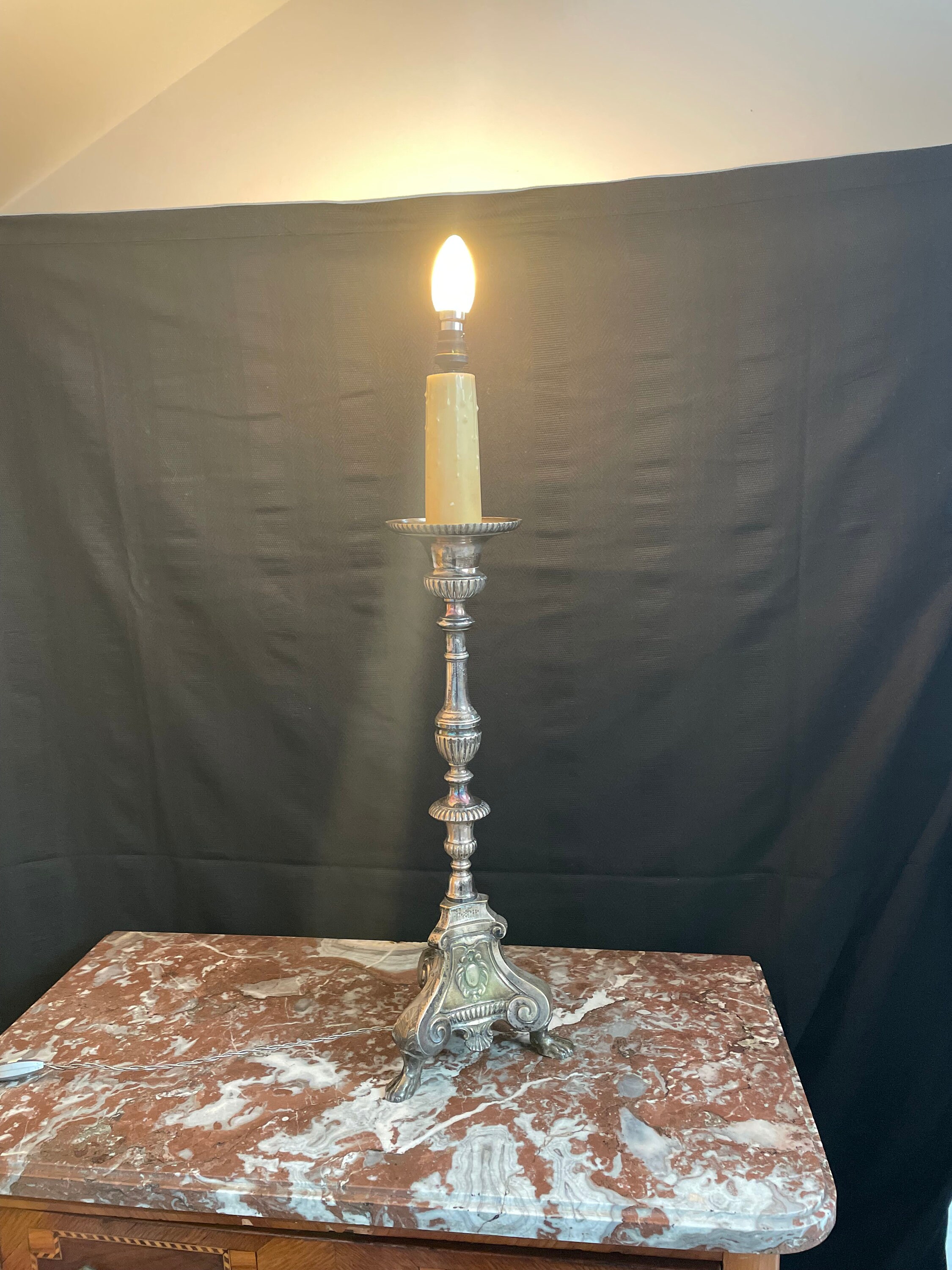 Antique pique-cierge métal argenté pieds pieds tripode - Etsy Canada