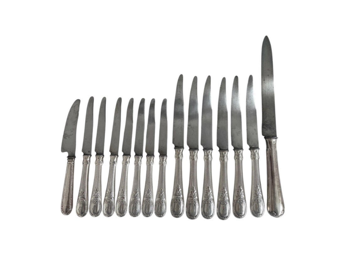 Antique, Knife Set, Charles Christofle, Silver Plated Metal, Art ...