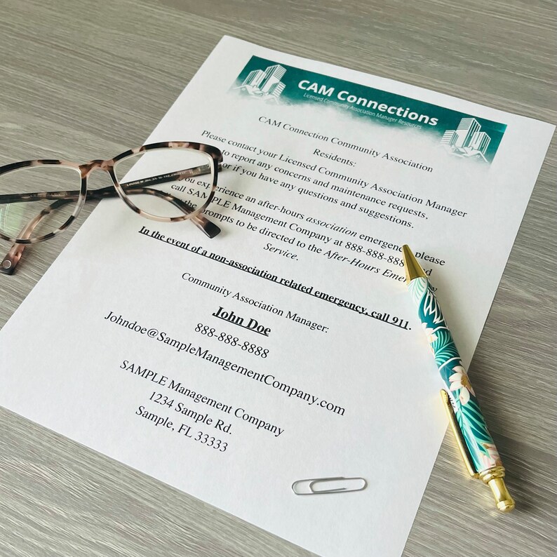 LCAM Emergency Contact Flyer - Etsy